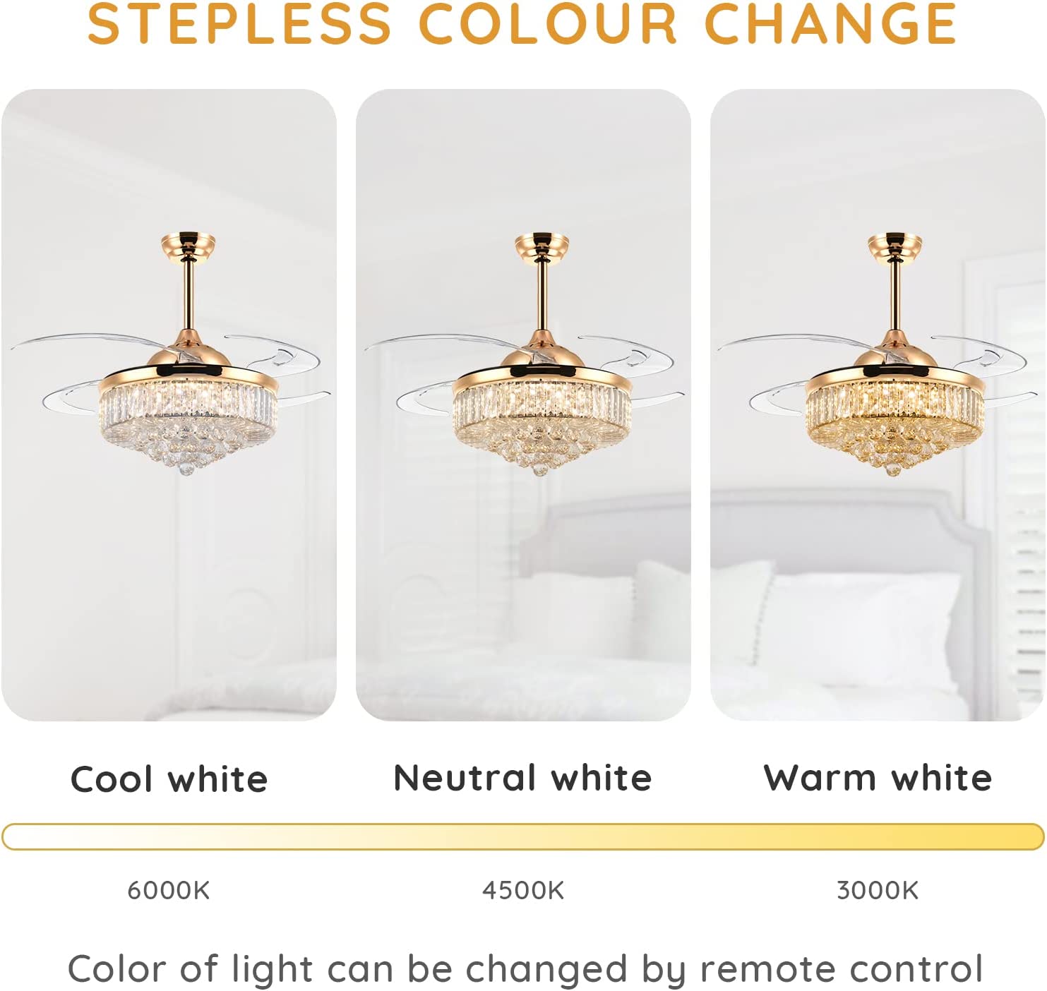 48 Inch Crystal Ceiling Fan with Light and Remote Gold Ceiling Fans ... 48 Inch Crystal Ceiling Fan with Light and Remote Gold Ceiling Fans ...