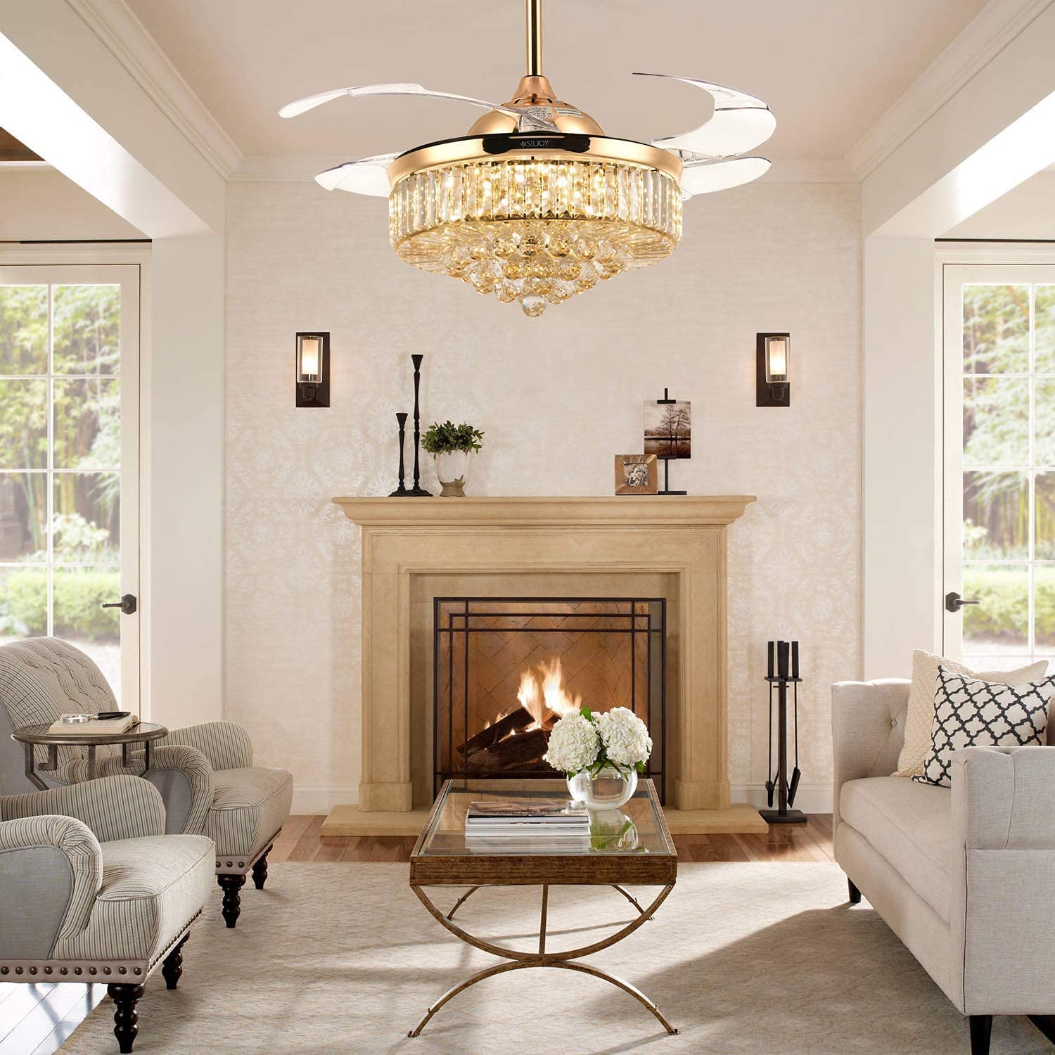 48 Inch Crystal Ceiling Fan with Light and Remote Gold Ceiling Fans ... 48 Inch Crystal Ceiling Fan with Light and Remote Gold Ceiling Fans ...